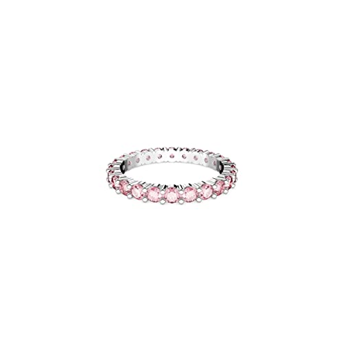 SWAROVSKI Matrix Vittore Ring, Pink Stones on a Rhodium Finished Band, Size 8, Part of the Matrix Vittore Collection