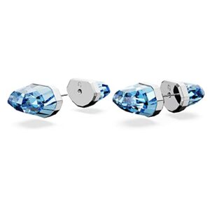 SWAROVSKI Lucent Pierced Stud Earrings, Bright Blue Crystals on a Rhodium Finished Setting, Part of the Swarovski Lucent Collection