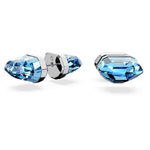 swarovski lucent pierced stud earrings, bright blue crystals on a rhodium finished setting, part of the swarovski lucent collection