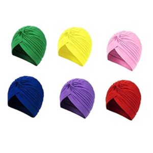 6 pieces women turban head cover wrap chemo cancer cap african beanie india's hat for women girl (combination b)