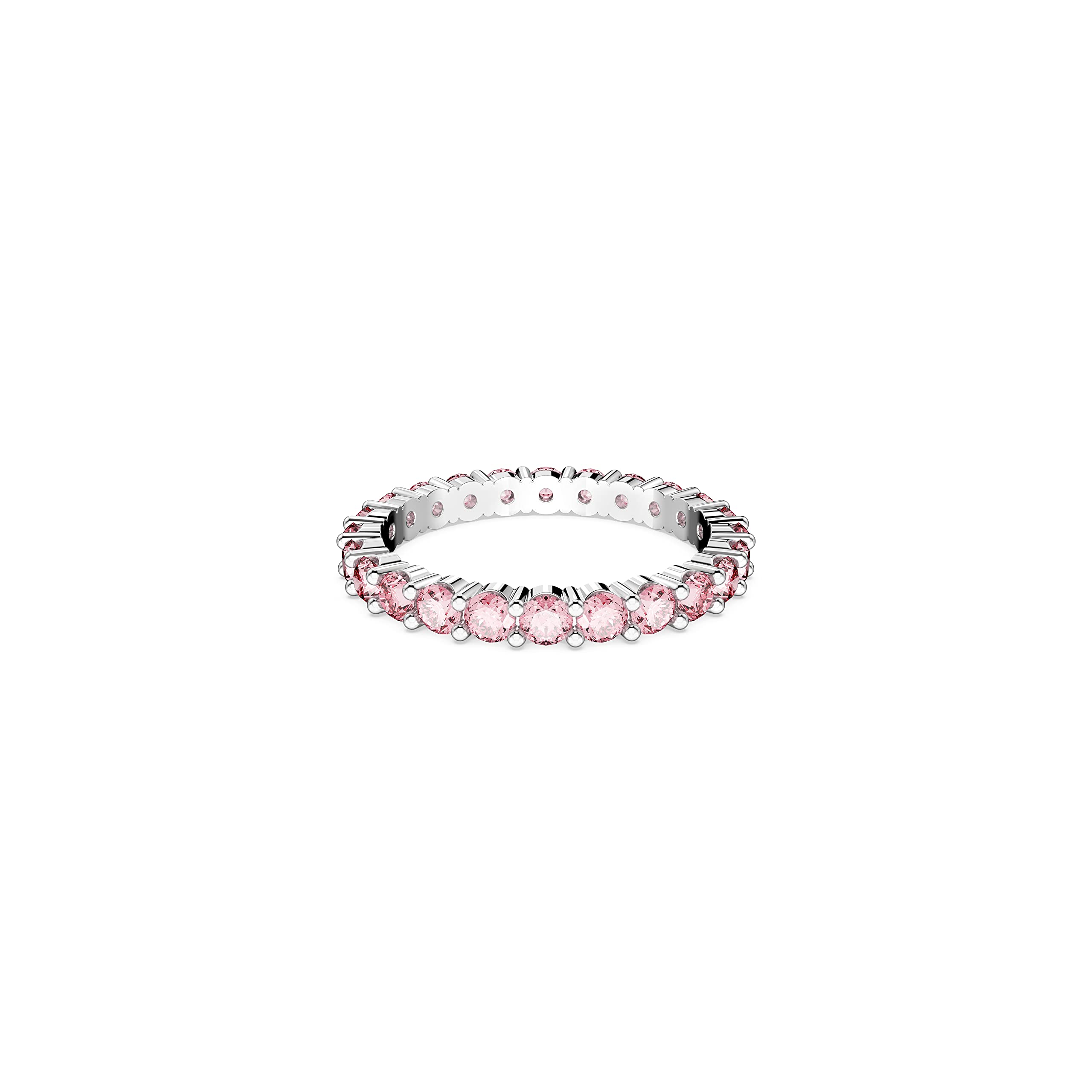 SWAROVSKI Matrix Vittore Ring, Pink Stones on a Rhodium Finished Band, Size 5, Part of the Matrix Vittore Collection