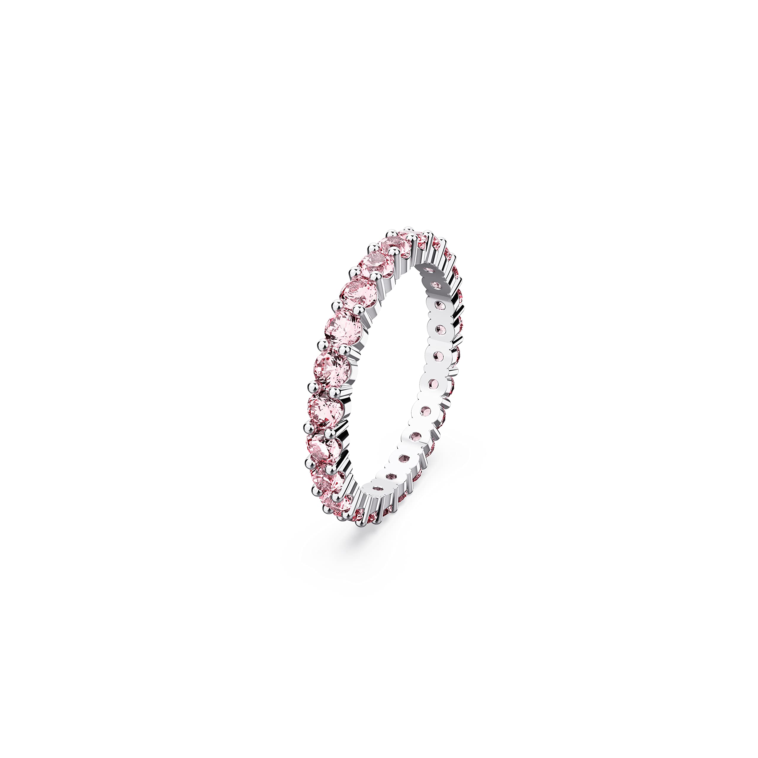 SWAROVSKI Matrix Vittore Ring, Pink Stones on a Rhodium Finished Band, Size 5, Part of the Matrix Vittore Collection