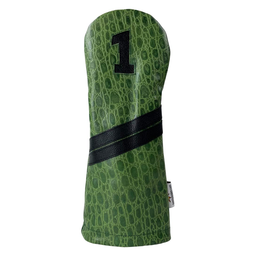 Genuine Leather Green Croc Ace Driver Golf Headcover by Sunfish