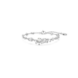 swarovski gema soft bracelet, clear crystals with mixed cuts, on rhodium-tone finished band, part of the swarovski gema collection