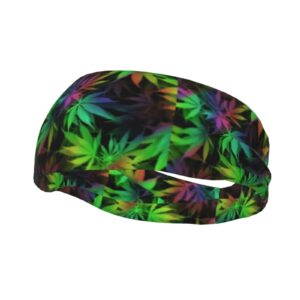 football headband tie dye pot leaf men women non-slip sweatbands