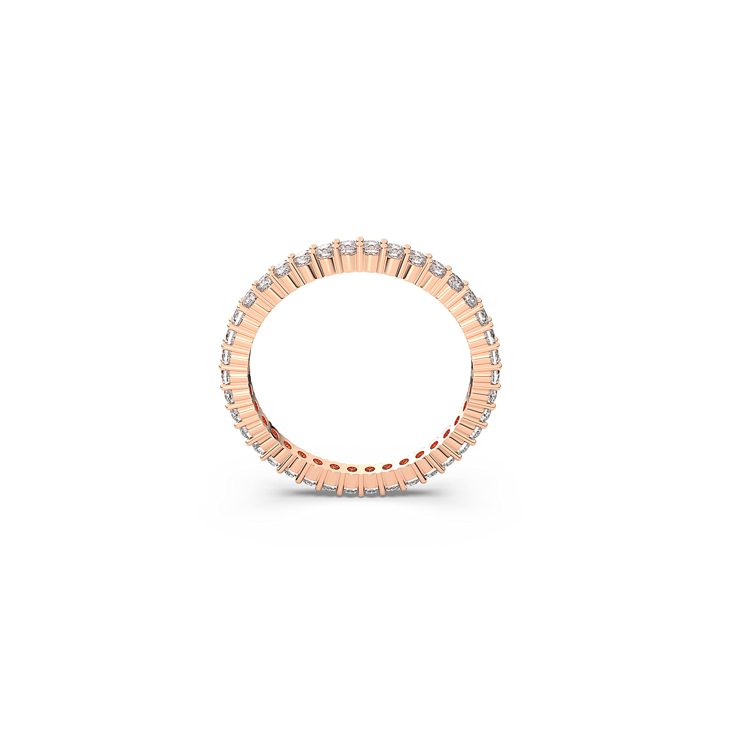 SWAROVSKI Vittore Ring, Round Cut, Clear Crystals, Rose Gold-Tone Finish US Size: 9; EU Size: 60