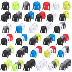 Valcatch Long Sleeve Compression Shirts Base Layer Athletic Quick Dry Underwear for Mens Running Workout Hiking Cycling