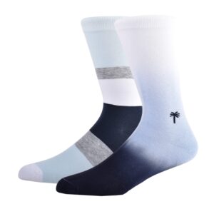 roxy women's 2-pack dip dye half cushioned crew socks, blue, one size