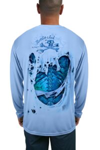 rattlin jack men's long sleeve fishing shirt uv protection waterbones xl lt.blue