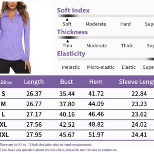 Koscacy V Neck Top Women, Golf Tennis Shirt Breathable Zipper Running Workout Outdoor Tops Yoga Biking Daily Casual Wear Aline Soft Shirts Purple XX-Large