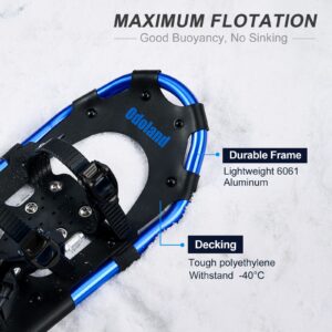 Odoland Bundle - 2 Items 4-in-1 Snowshoes with Trekking Poles, Blue, L and Ski Goggles with Detachable Lens, Black Frame Blue Lens vlt 13%