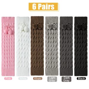 6 Pairs Kawaii Leg Warmers Japanese Style Knitted Loose Socks Leg Warmers for Girls Women Lolita Costume School (Ball Style)