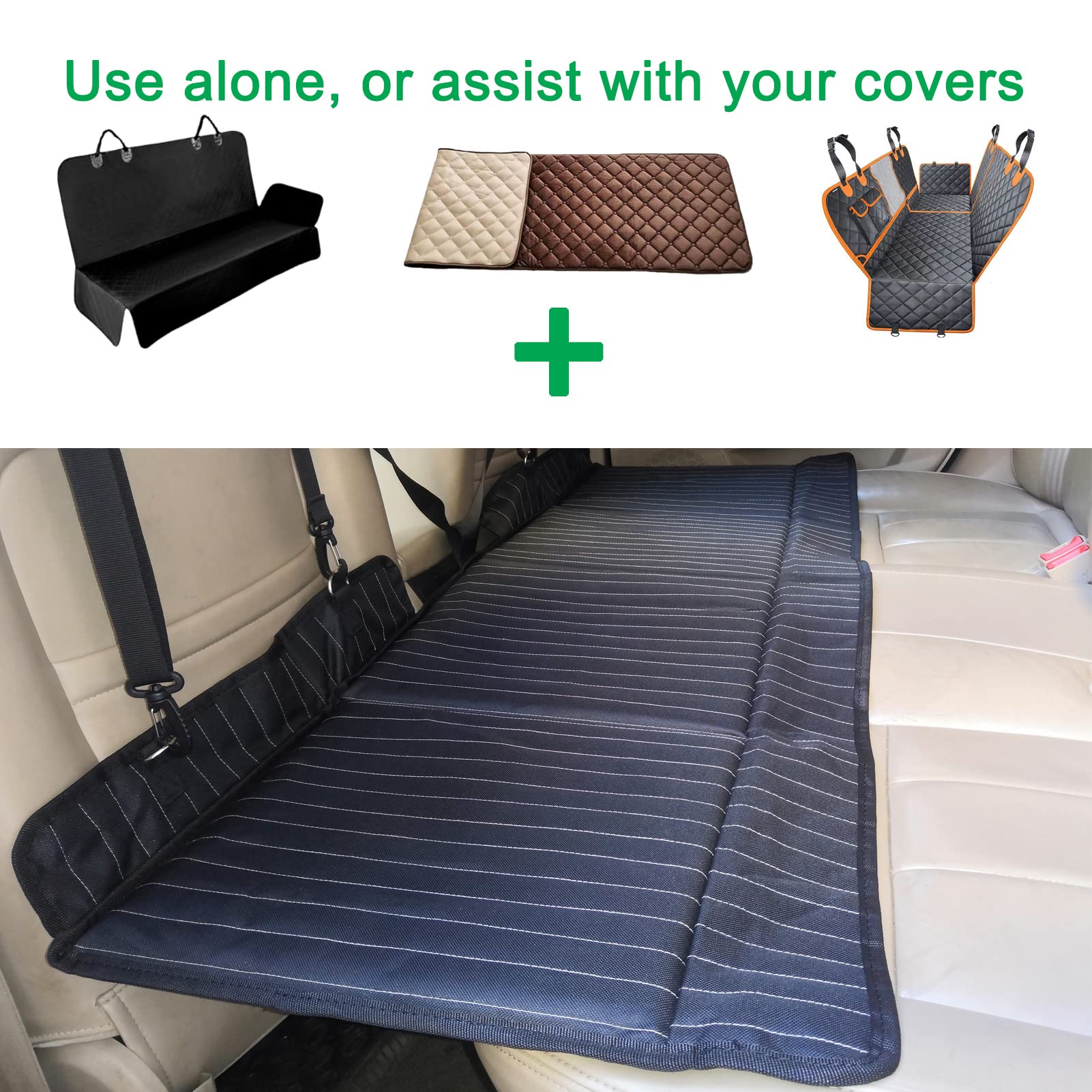 YMETECH Non-Inflatable Car Mattress, Car Back Seat Extender, Portable SUV Mattress, Folding Car Bed Mattress, Car Camping Mattress Back Seat, Car Travel Camping Mattress for Sleeping