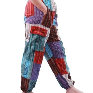 Handmade Om Pants Patchwork Pants Unisex Multisize Himalayan Bohemian Trousers (as1, Alpha, m, Regular, Regular) Multicolor