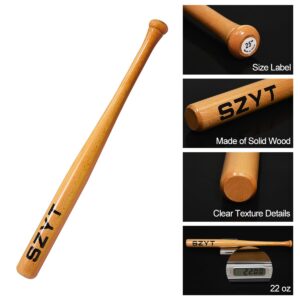 SZYT 33 inch Wood Baseball Bat Self-Defense Softball Bat Home Defense Lightweight Yellow