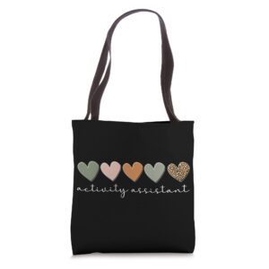 activity assistant hearts activity professional week tote bag