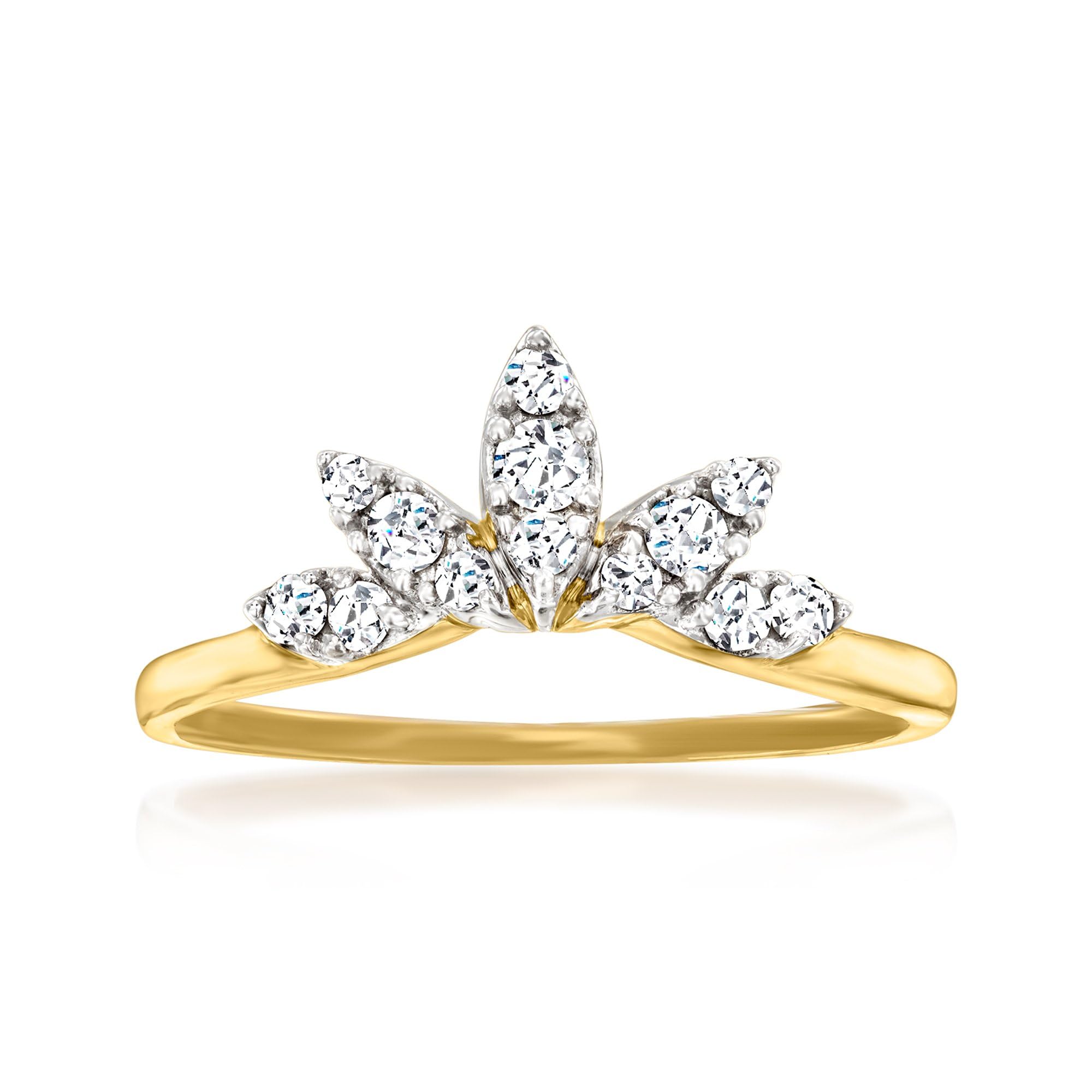 Canaria 0.25 ct. t.w. Diamond Tiara Ring in 10kt Yellow Gold. Size 9