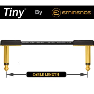 WORLDS BEST CABLES 6 Units - 12 Inch - Pedal, Effects, Patch, Instrument Cable Custom Made Using Mogami 2319 Wire & Eminence Tiny Gold-Plated Angled TS Connectors