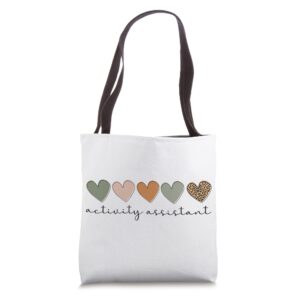 activity assistant hearts activity professional week tote bag