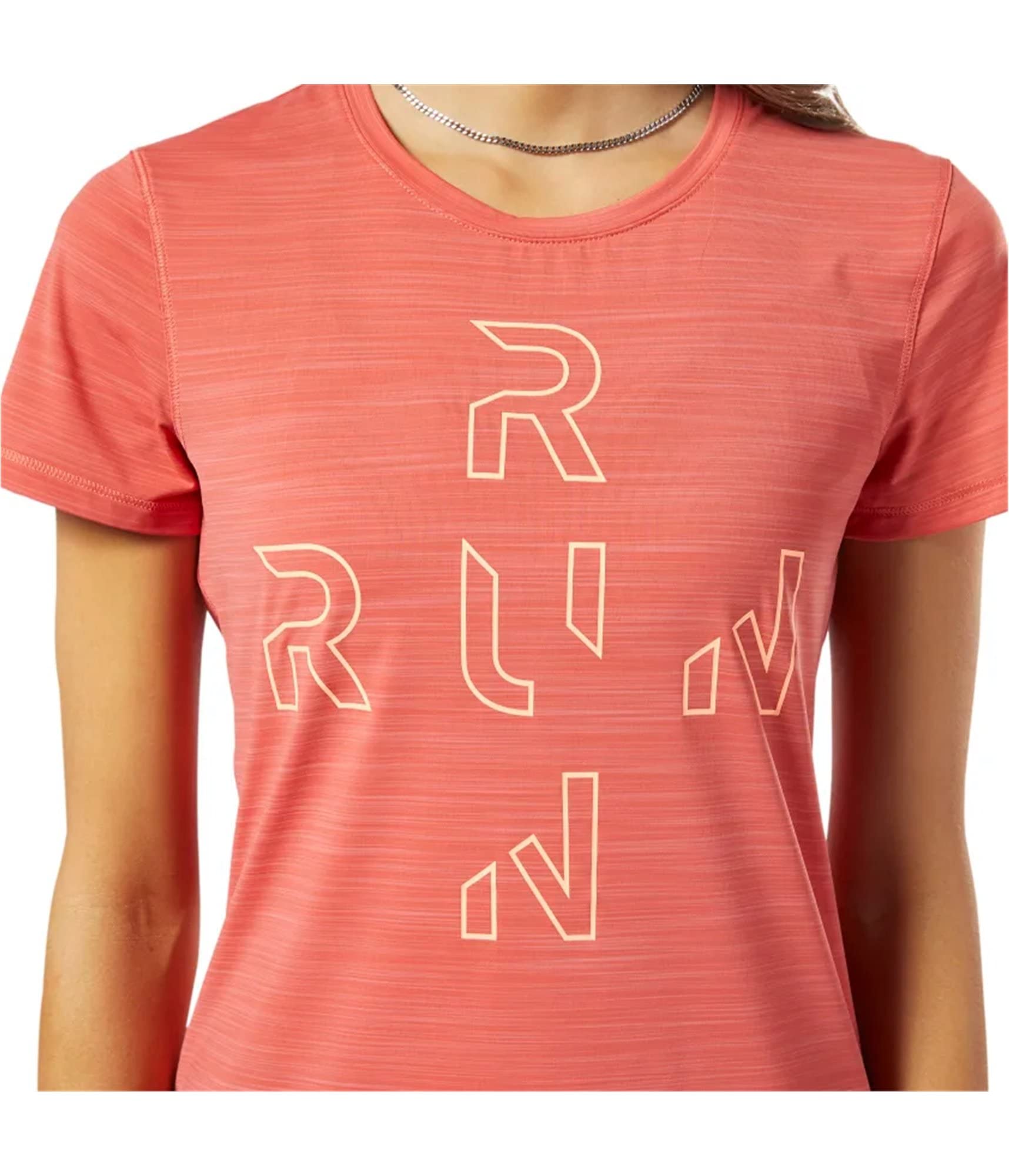 Reebok Womens Running Graphic T-Shirt, Orange, X-Small