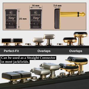 WORLDS BEST CABLES 6 Units - 12 Inch - Pedal, Effects, Patch, Instrument Cable Custom Made Using Mogami 2319 Wire & Eminence Tiny Gold-Plated Angled TS Connectors