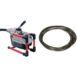 ridgid 66492 model k-60sp compact 120-volt sectional drain cleaning machine kit & 62270 c-8 sink sectional cables, drain cleaning cables, black