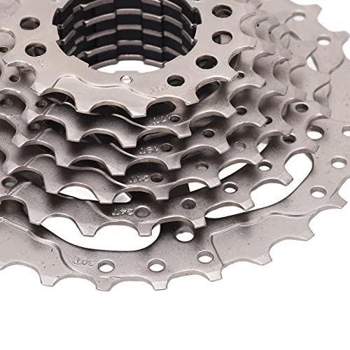 Raguso Bicycle Multiple Freewheel, Nickel Chrome Steel High Compatibility 8 Speed Bike Cassette Wheel for Road Bike