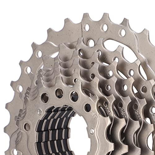 Raguso Bicycle Multiple Freewheel, Nickel Chrome Steel High Compatibility 8 Speed Bike Cassette Wheel for Road Bike