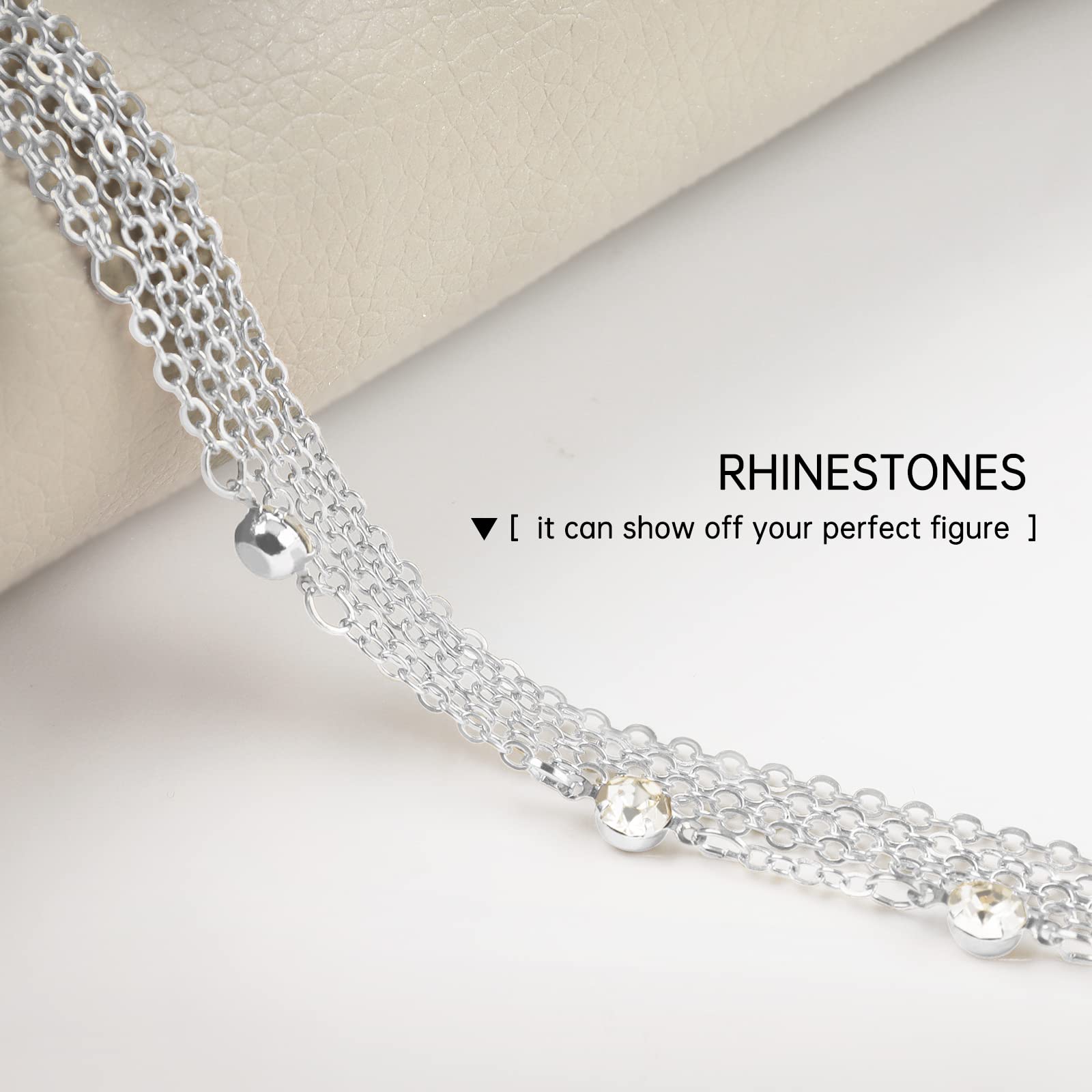 Sexy Body Chains Silver Rhinestone Bra Belly Chain Jewelry Bikini Beach Rave Party Body Accessory For Women Girls