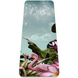 dragon sword tropical flamingo premium thick yoga mat eco friendly rubber health&fitness non slip mat for all types of exercise yoga and pilates (72" x 24" x 6mm)