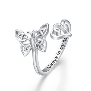 palpitate butterfly rings for women butterfly rings 925 sterling silver celtic knot butterfly jewelry gifts for women