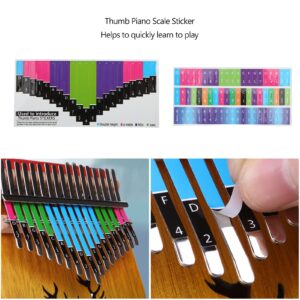 Kalimba Scale Sticker, Beautiful Tumpiano Stickers Intact Easy to Clean for Drum Practice (21 tone thumb piano universal)