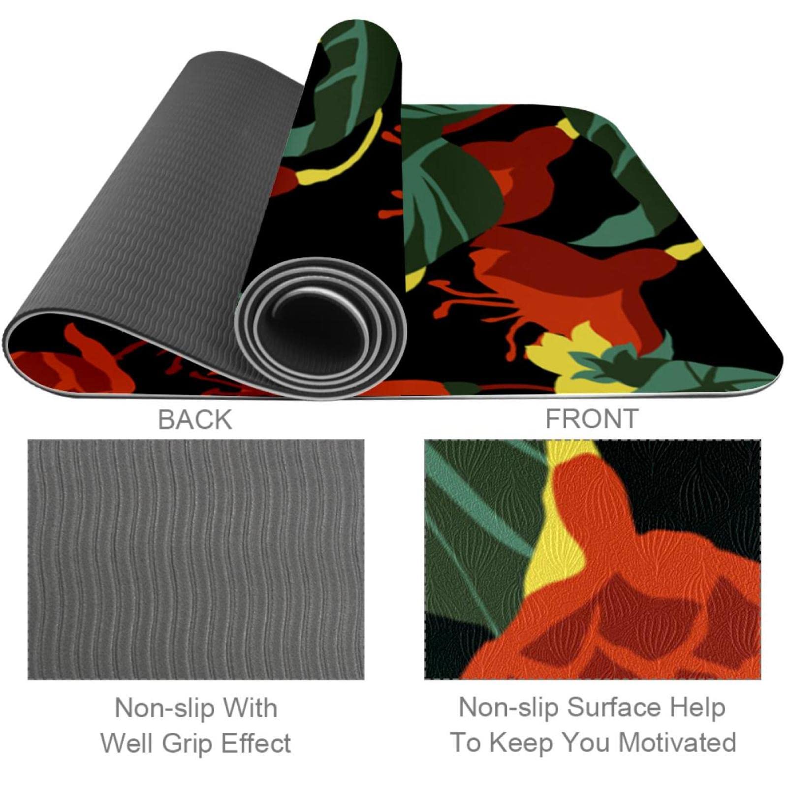 Dragon Sword Abstract Flower Premium Thick Yoga Mat Eco Friendly Rubber Health&Fitness Non Slip Mat for All Types of Exercise Yoga and Pilates (72" x 24" x 6mm)