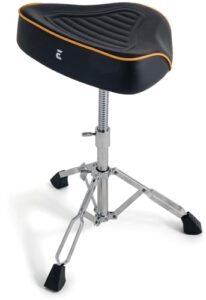 ehwd premium motorcycle drum throne, rotatable stool, memory foam cushion with anti-skid groove, threaded height adjustment with die-cast tripod. edge hardware design ne1m