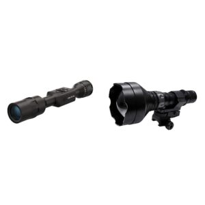 atn x-sight ltv 5-15x day night hunting rifle scope, black & ir850 supernova infrared illuminator for hunting, law enforcement,military use, includes ir illuminator, easy rail mounting system