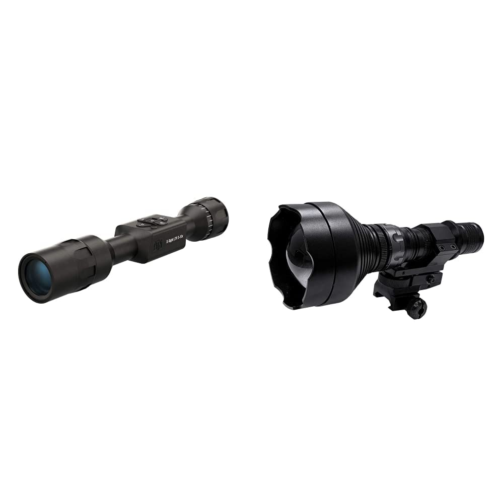 ATN X-Sight LTV 5-15x Day Night Hunting Rifle Scope, Black & IR850 Supernova Infrared Illuminator for hunting, law enforcement,Military use, includes IR Illuminator, Easy rail mounting system