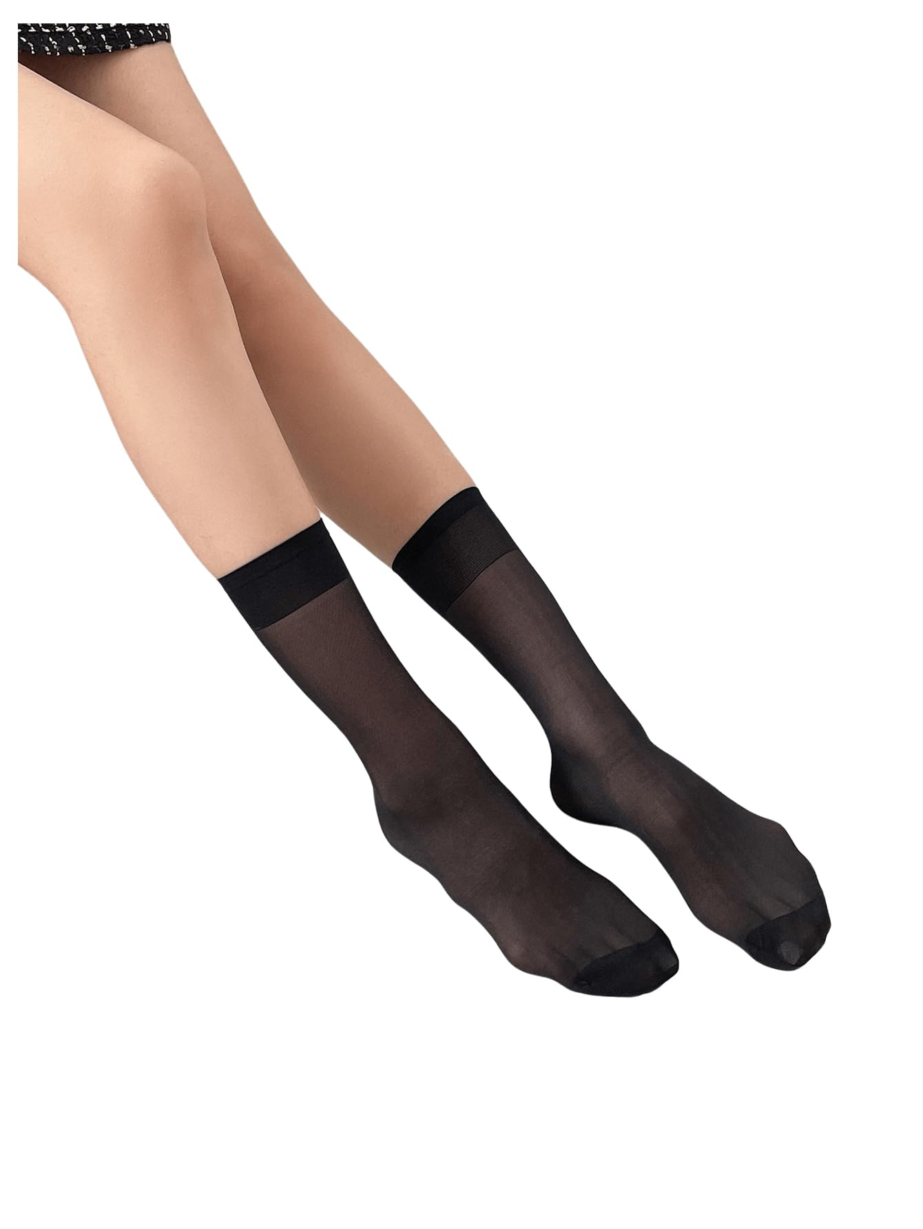 Milumia Women's Mesh Sheer Socks Ankle High Socks Black One Size