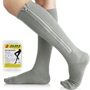 ailaka medical 15-20 mmhg zipper compression socks women men