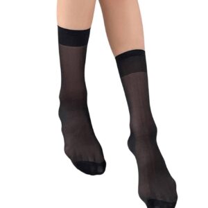 Milumia Women's Mesh Sheer Socks Ankle High Socks Black One Size