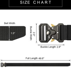 Ｋｉｒａ　Ｓｕｔｓｕ Mens Tactical Belt Work Belts For Men 1.5" Nylon Web Tactical Belt with Automatic Slide Buckle