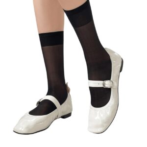 Milumia Women's Mesh Sheer Socks Ankle High Socks Black One Size