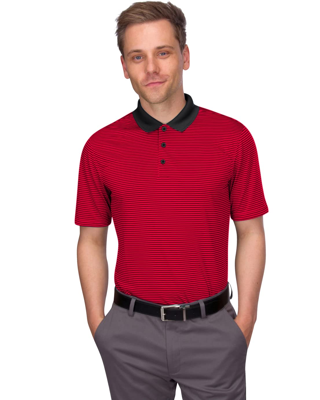 Three Sixty Six Quick Dry Golf Shirts for Men - Moisture Wicking Short-Sleeve Casual Polo Shirt