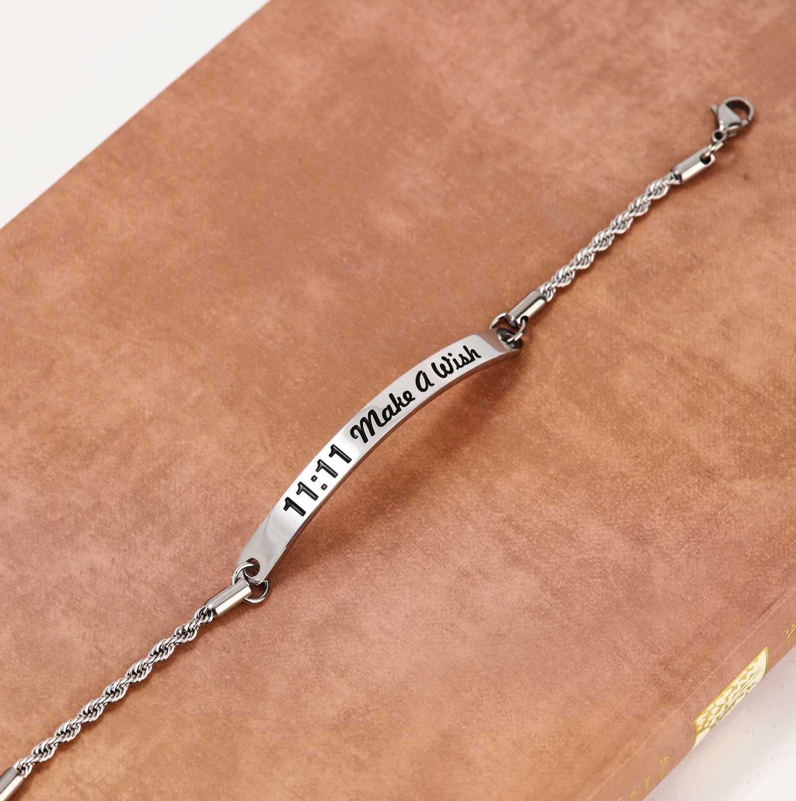 cuffsecret Adjustable 11:11 Make A Wish Bracelet (Steel)