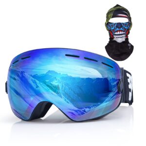 exp vision ski snowboard goggles with balaclava ski mask for women men and younth, otg snow goggle anti fog winter face mask