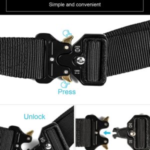 Ｋｉｒａ　Ｓｕｔｓｕ Mens Tactical Belt Work Belts For Men 1.5" Nylon Web Tactical Belt with Automatic Slide Buckle