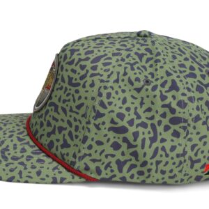 Dead Drift Fly Fishing Patch 5-Panel Vintage Trucker Rope Cap, Fly Fishing Cap (Olive Fish Skin)