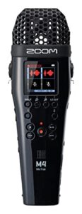 zoom m4 mictrak with 32-bit float, 4-tracks, 2 xlr/trs inputs, x/y mic capsule, timecode, normalization, on-board monitoring, battery powered, audio interface, for musicians, podcasters, videographers