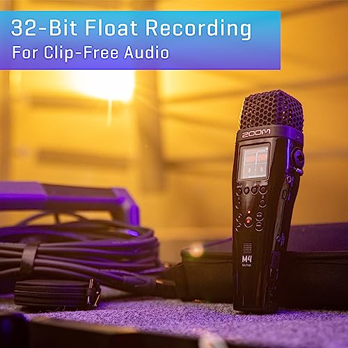 Zoom M4 MicTrak with 32-Bit Float, 4-Tracks, 2 XLR/TRS inputs, X/Y Mic Capsule, Timecode, Normalization, On-Board Monitoring, Battery Powered, Audio Interface, For Musicians, Podcasters, Videographers