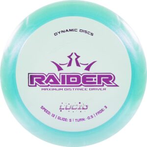 dynamic discs glimmer lucid ice raider distance driver golf disc [colors will vary] - 165-169g