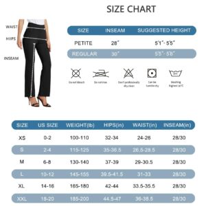 Willit Women's Yoga Dress Pants Bootcut Work Slacks Stretch Office Casual Flare Pants Regular 4 Pockets 30" Black S